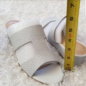 H by Halston | Shoes | Nwt Leather Snake Embrossed Slides Sandals ...